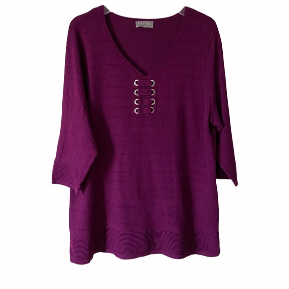 Laura Plus | Tops | Laura Plus Long Sleeves Purple Tunic Xl | Poshmark